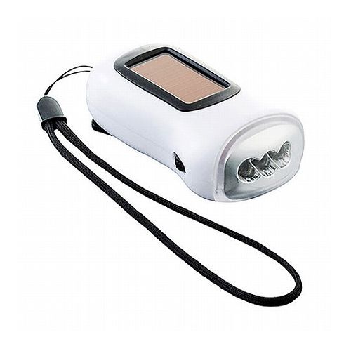 約120回の手回しで約10分点灯!特長ソーラー充電と手回し充電の2通りができます。約1時間のソーラー充電で約15分点灯します。持ち運びやすいサイズなので、防災用品に!仕様●商品サイズ:93×50×32mm●セット内容:本体のみ●1個重量(g...