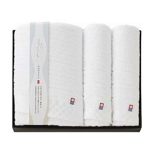 【商品詳細】日本の伝統柄「市松」と「横縞」を、光沢糸とジャカード織りの凹凸により美しく表現。上品で清潔感あふれる白い今治タオルに仕上げました。【仕様】メーカー型番 : S-51500セット内容 : バスタオル(60×110cm)×1、フェイ...