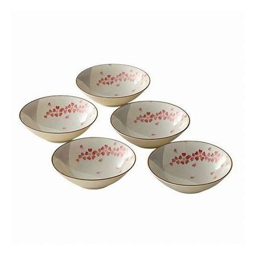 小鉢5個組ピンク色の桜の花びらが散りばめられた春を感じる器で毎日の食卓を彩ります。家庭用食洗機使用可。メーカー品番 : MC2020-7サイズ : 径14.4×4.5cm素材 : 陶器本体重量 : 約1kg生産国 : 日本※電子レンジOK【...