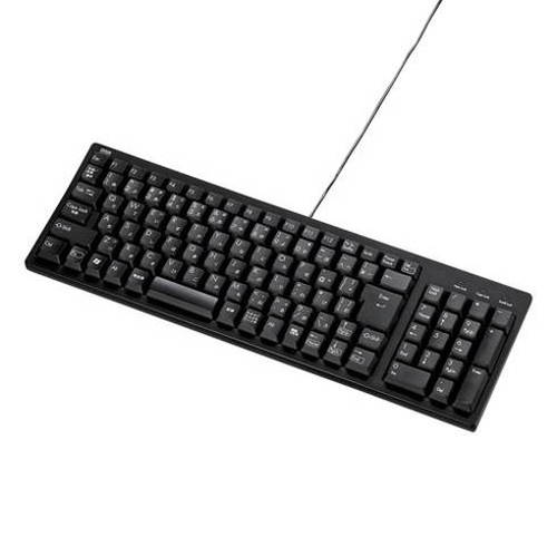 幅400以下のコンパクトサイズでありながら、テンキー付のフルキーボードキーピッチはスタンダードキーボードと同じ19mmキーピッチ文字の耐久性に優れたレーザー印刷を採用しています。邪魔な時はキーボードを立てる事も可能キートップは標準的な深い押...