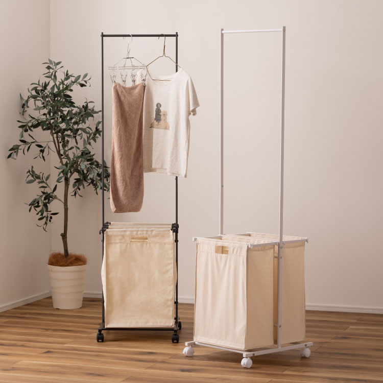 ■商品サイズ幅40×奥行46.5×高さ157.5cm■素材スチール(粉体塗装) ポリエステル コットン■重量4kg■生産国中国■特徴掛ける・収納するが同時にかなうシンプルなランドリーハンガー。バスケットは取り出すことができ持ち運びも簡単。キ...