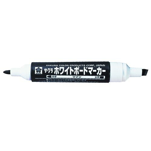 サクラ ホワイトボードマーカー ツイン 黒 WBK-T-49JANコード：4901881816161【本体サイズ】キャップ付き139×最大径19.4mm【インク】油性アルコール顔料【ペン先】中字・太字のツインマーカー【太字】角チップ【タイプ...