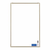 ●摩耗に強いリバーホーロー製。●キズがつきにくく、長く使えます。●入数：1枚●外寸：横450×縦600×厚55mm●重量：2kg●白板無地●材質：ボード芯材＝間伐材，角パーツ＝再生ABS製●受け皿，マーカー，イレーザー，吊下げ金具2個，取付...