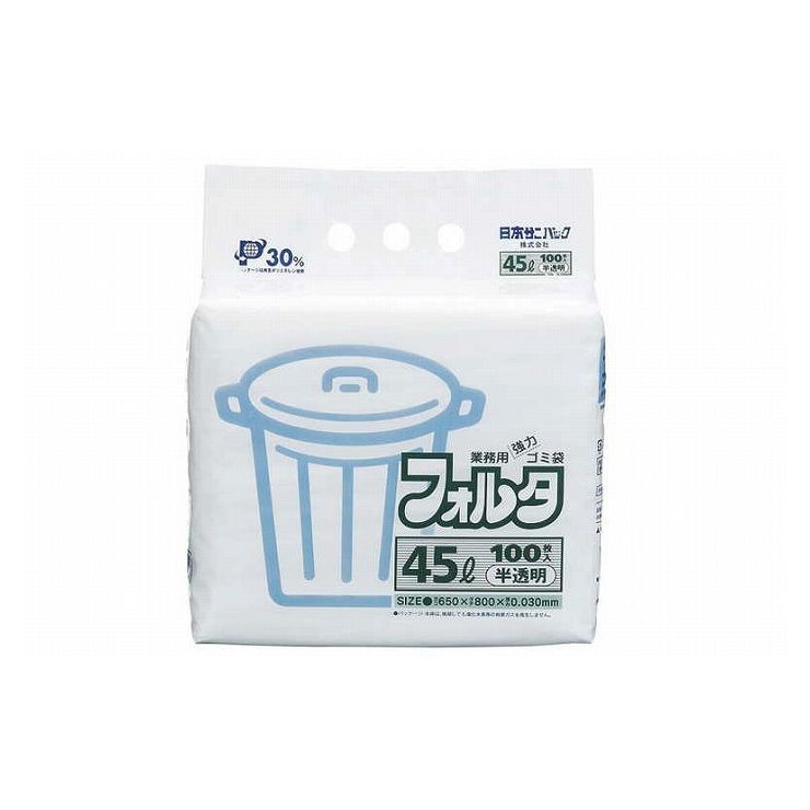 日本サニパック 業務用フォルタゴミ袋(100枚入)F-7H 半透明 70L 379075JANコード：4902393206747規格：規格F-7H 70lサイズ：外寸縦×横　　　t=厚み800×　900mm　 t=0.035mmサイズ容量1...