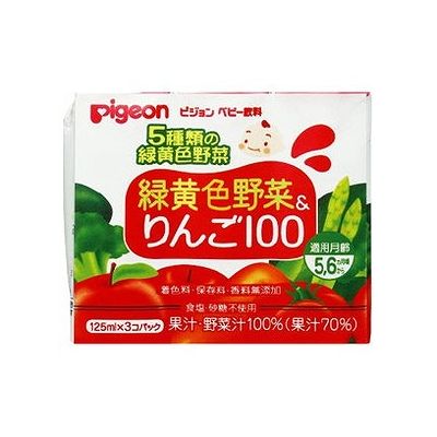 商品概要メーカー：ピジョン商品名：【軽】紙パック飲料緑黄色野菜＆りんご100（125mL×3パック）区分：食品内容量：125mL×3パック商品概要：果汁＋野菜汁100％（果汁70％）のベビー飲料です。トマト・にんじん・アスパラガス・ほうれん...