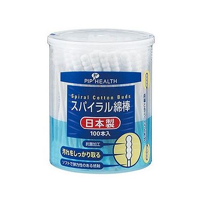 商品概要メーカー：ピップ商品名：スパイラル綿棒（100本入）区分：日用雑貨内容量：100本入り商品概要：特殊加工によるスパイラル型で、より安全・衛生的な綿棒です。ソフトで弾力性のある紙軸とコットン100％の綿球を使用。スパイラル形状により耳...