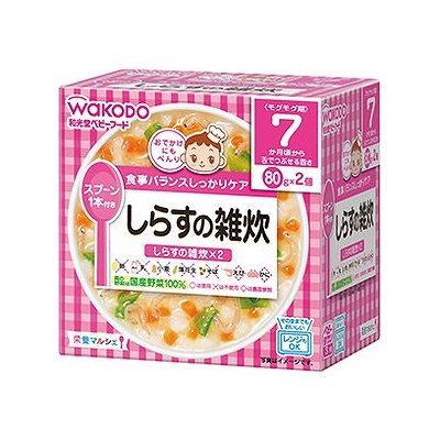 商品概要メーカー：アサヒグループ食品（和光堂）商品名：【軽】栄養マルシェしらすの雑炊（80g×2個）区分：食品内容量：80g×2個商品概要：しらすのうま味をとじこめ、お野菜と一緒にやわらかく仕上げた雑炊です。スプーン付（1個）で外出に便利で...