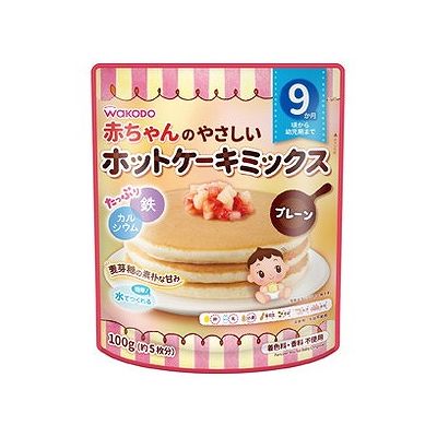 商品概要メーカー：アサヒグループ食品（和光堂）商品名：【軽】赤ちゃんのやさしいホットケーキミックスプレーン（100g）区分：食品内容量：100g商品概要：【9か月頃から幼児期まで】水だけで簡単に調理できる、赤ちゃんのためのホットケーキミック...