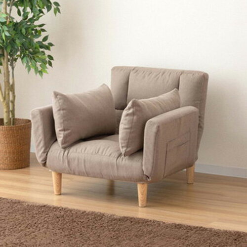 【特徴】・背もたれ7段階、肘部14段階のリクライニングが可能で、お好みの角度に調整可能です。・ファブリックの優しいベージュの色に仕上げました。・両サイドの肘部分には小物が収納できるポケット付き・肉厚なふっくらボリューム座面にもこだわりました...