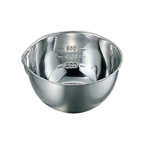 【商品説明】●目盛：300cc・600cc・1000cc【外寸】φ190 【内寸】φ180 深さ：88 【容量】1.6L【材質】18-8ステンレス【代引きについて】こちらの商品は、代引きでの出荷は受け付けておりません。【送料について】北海道...