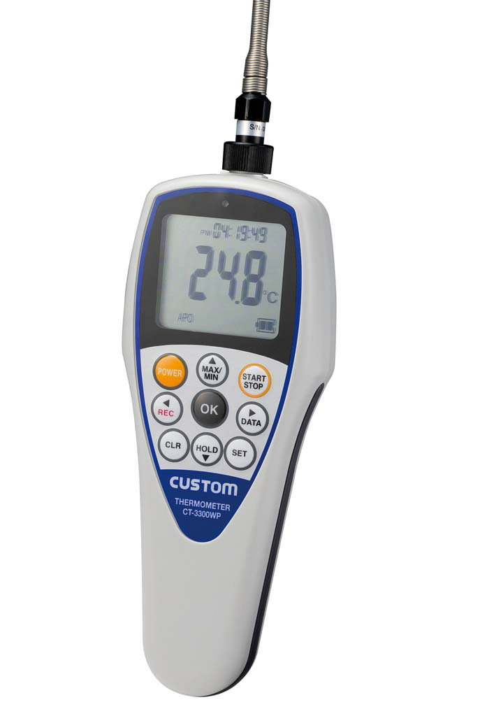 【商品説明】●分解能：0.1℃(-19.9?+199.9℃)、1℃(左記以外)●電池寿命：1000時間(アルカリ電池、ブザー使用無しの時)●機能：データホールド・MAX/MIN・オートパワーオフ・時計・カウントダウンタイマー・簡易記録(10...