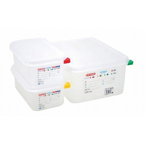 ■商品説明●専用マーカーでラベル記入可能●優れた気密性●半透明でスタッキング可能●ガストロノーム規格■直径・サイズ325×265■深さ■重さ■容量12.5L●優れた気密性●半透明でスタッキング可能●ガストロノーム規格【代引きについて】こちら...