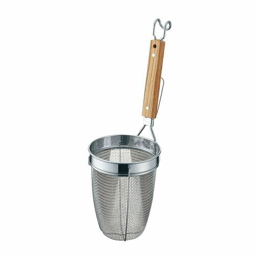 スリースノー TSステンレス ラーメン専用パワーテボ フチ高 引掛付 ATB2601 JANコード 4989083318904●内径×高さ(mm):140×185●材質：本体：ステンレス鋼／柄：天然木■・てぼの一番弱い首部の線材を極太にしま...