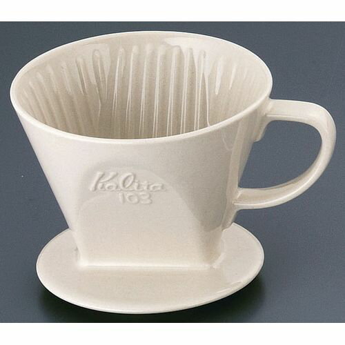 カリタ コーヒードリッパー 102-ロト FKC16102 JANコード 4901369502043●メーカー品番:102-ロト●サイズ:2~4人用●直径×高さ(mm):105× 85●重量(g):430●材質：陶器■陶器製【送料について】...