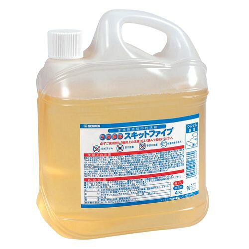 ニチネン スキットファイブ 4Kg（濃縮中性洗剤） JSVB401 JANコード 4944405023669●重量(kg):4●材質：成分：界面活性剤、安定化剤■5倍濃縮タイプ標準使用量:水15Lに対して5倍稀釈液30ml■洗浄力・経済性・...