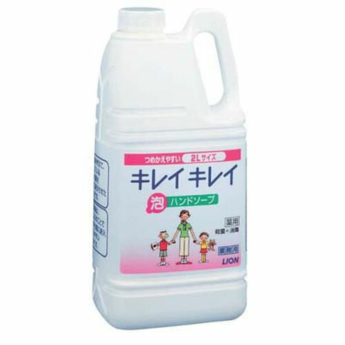 ライオン キレイキレイ薬用泡ハンドソープ 2L（ポンプなし） JHV2502 JANコード 4903301181606●規格:専用ポンプなし●材質：石鹸■殺菌+消毒の薬用ハンドソープ■泡がすみずみまで石鹸や殺菌成分が素早く行き渡り、 手肌を...