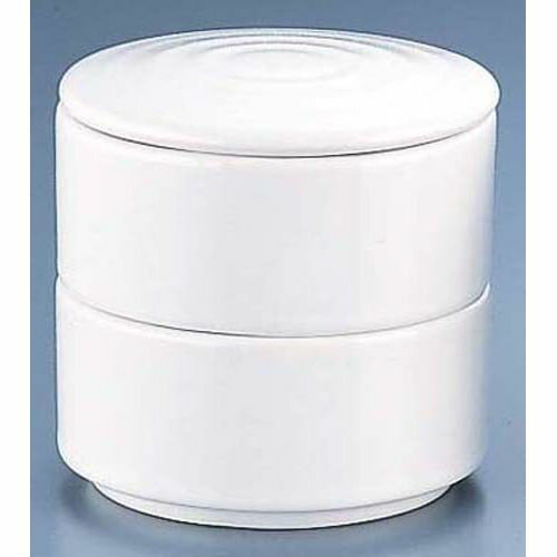 エムズジャパン 丸型 二段重 白 Y-022 RMJ5401 JANコード 4562216281865●直径×高さ(mm):φ75×70●材質：陶磁器■瀬戸焼【送料について】北海道、沖縄、離島は送料を頂きます。