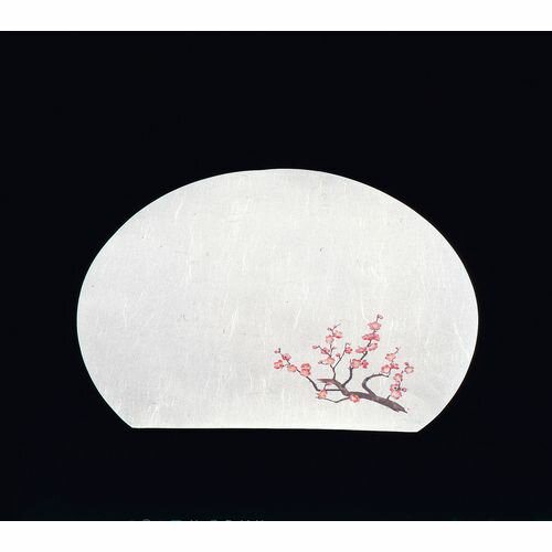 ヤマコー 尺3半月四季懐石まっと（50枚入） 梅 QKI03 JANコード 4988484643837●縦×横(mm):370×335●材質：和紙■お料理をひきたて、器にやさしい和紙シリーズ尺3半月四季懐石まっと(50枚入)370×335■...