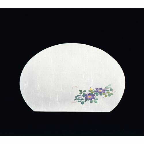 ヤマコー 尺3半月四季懐石まっと（50枚入） 鉄線 QKI05 JANコード 4988484643868●縦×横(mm):370×335●材質：和紙■お料理をひきたて、器にやさしい和紙シリーズ尺3半月四季懐石まっと(50枚入)370×335...