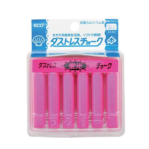日本理化学 ダストレス蛍光チョーク（6本入） 赤 DCK-6-R PTY4501 JANコード 4904085115627●色:赤●メーカー品番:DCK-6-R●直径×全長(mm):11.2×63.5●材質：炭酸カルシウム■粉が出ない「ダス...
