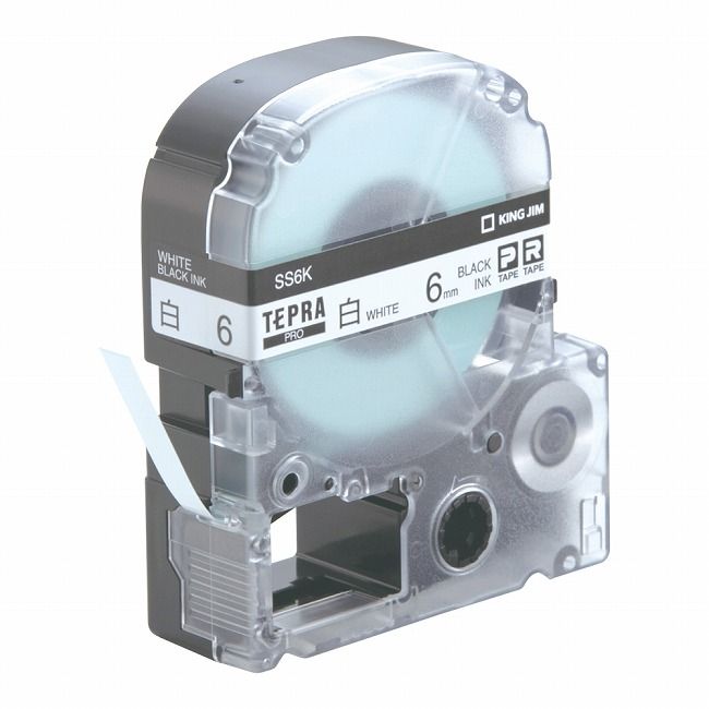 キングジム テプラPRO用白ラベル 黒文字 6mm幅 SS6K [XTE0401]JANコード：4971660762200テープの長さ：8m■メーカー品番：SS6K■幅：6mm幅【送料について】北海道、沖縄、離島は送料を頂きます。