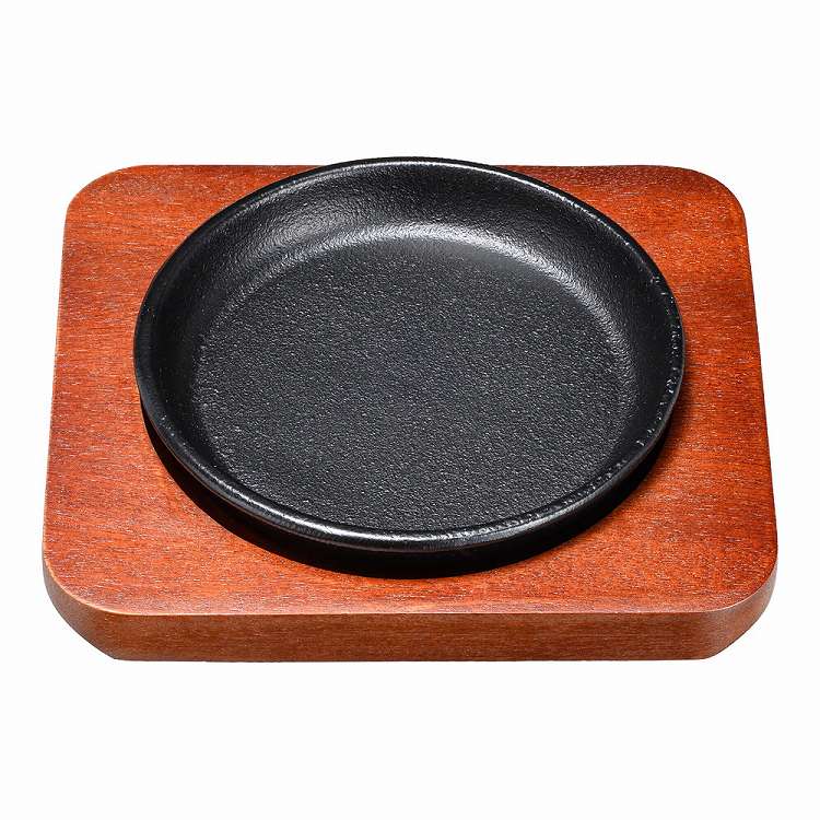 ●鉄厚板(mm):3.5●木台サイズ(mm):170×150×17●木台重量(g):200●ハンドルは#12をご使用ください。●小さいながらも鉄鋳物の重厚感があり、少量でも、料理を豪華に演出できます。●居酒屋料理に最適です。●木台は無垢の一...