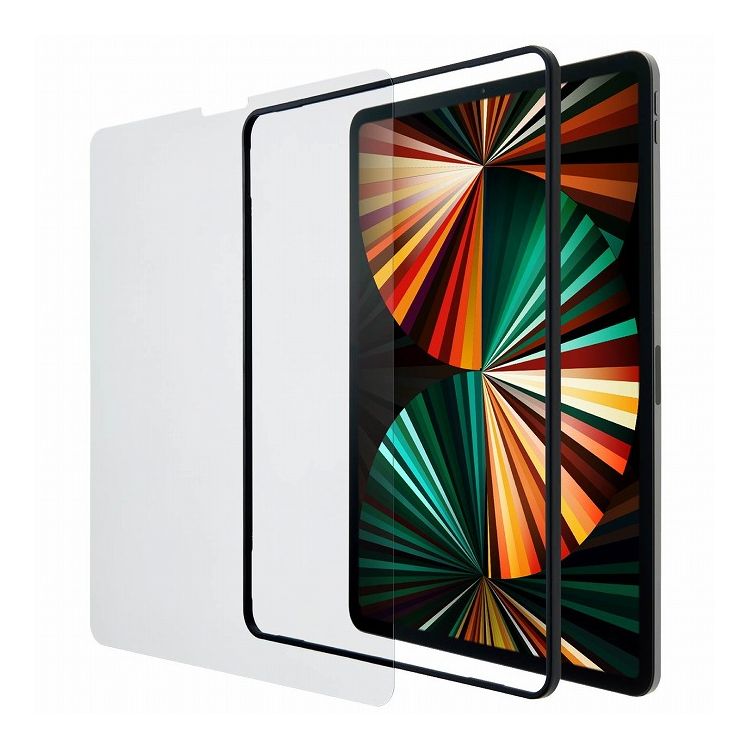 【商品特長】ガラス特有のなめらかな指滑りを実現するiPadPro12.9inch第5世代2021年モデル、iPadPro12.9inch2020年春モデル、iPadPro12.9inch2018年モデル用ガイドフレーム付の液晶保護ガラスです...