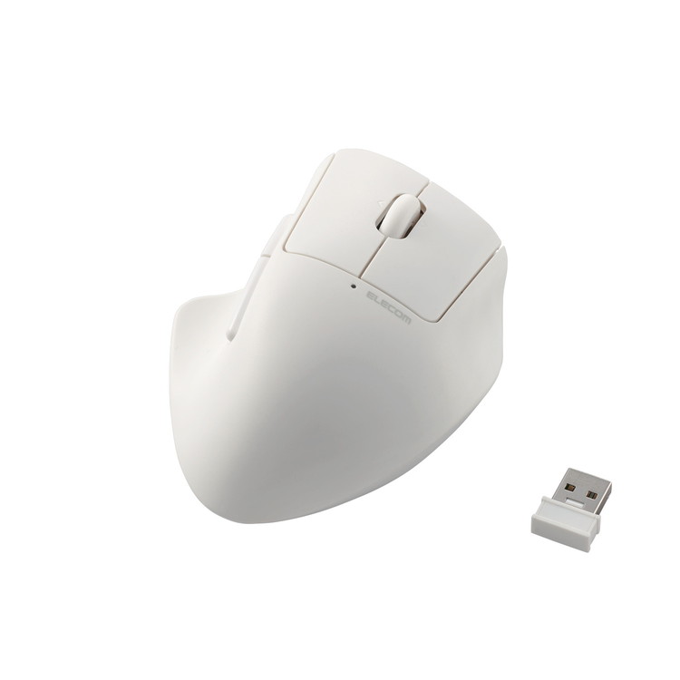 【商品名】エレコム ELECOM 無線 2.4GHz マウス 静音 ワイヤレス 7ボタン チルトホイール付 エルゴノミクス 【 Windows 11 Mac Chrome 対応 】 抗菌 Mサイズ SHELLPHA ホワイト【特徴】■手にな...