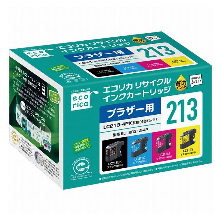 【商品説明】■対応カートリッジ:ブラザー LC213-4PK ■カラー:顔料ブラック、シアン、マゼンタ、イエロー/染料 ■対応機種:MFC-J4720N / MFC-J4725N / MFC-J5620CDW / MFC-J5720CDW/...