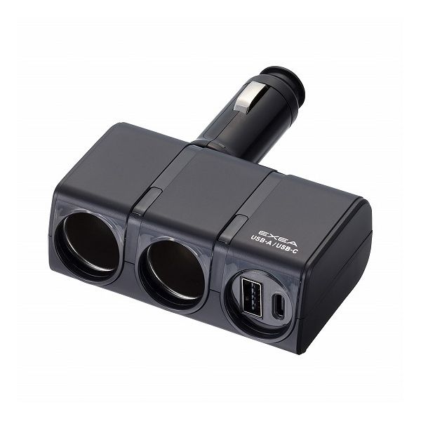 【商品説明】：2連ソケットとUSB−A＆USB−Cポート（合計3．0A）搭載：接続USB機器を自動判別し、それぞれに適切な電流で充電できる：首振り機構で向きが自在な取付け簡単ダイレクトタイプ【送料について】北海道、沖縄、離島は送料を頂きます。