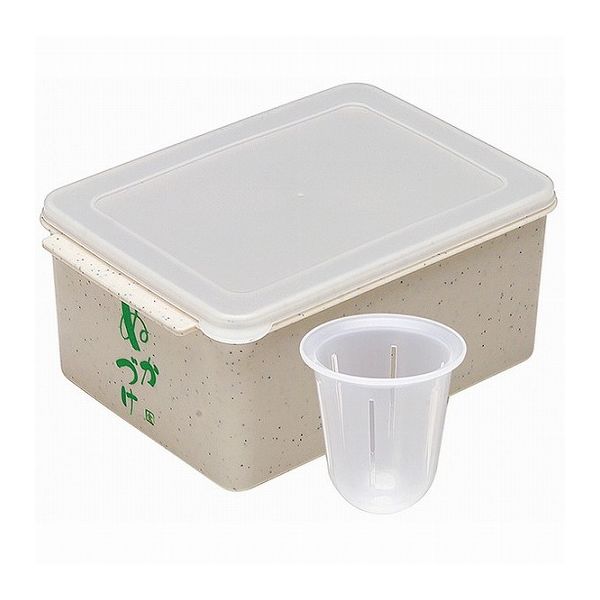 【商品詳細】冷蔵庫に入れやすいコンパクトサイズのぬけ漬け容器。きゅうりが約6本入り、ぬか床のお手入れが簡単になる水取り付なのでぬか床にたまる水を自然に取り込み、簡単に処理できます。さらに漬物レシピがついたしおり付。【商品サイズ】227×15...