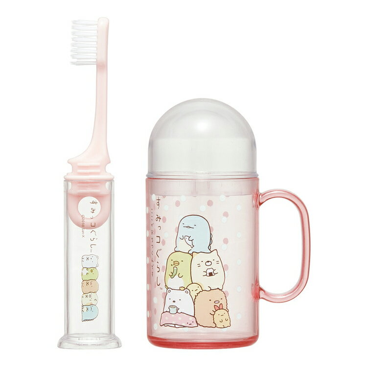 ※このページは「すみっコぐらし」の商品ページになります。【商品詳細】お出かけや旅行、学校などに持って行きやすいジョイント式歯ブラシと、コップにもなるケースのセットです。歯ブラシは自立するので立てて乾かせて衛生的♪取っ手付きのケース本体はコッ...