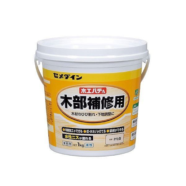 【商品詳細】木工・建築など現場仕様の1kg缶入り。長期間乾燥を防ぐプラペール缶を使用しています。色はタモ白です。●カラー：タモ白●重量：1000g【送料について】北海道、沖縄、離島は送料を頂きます。