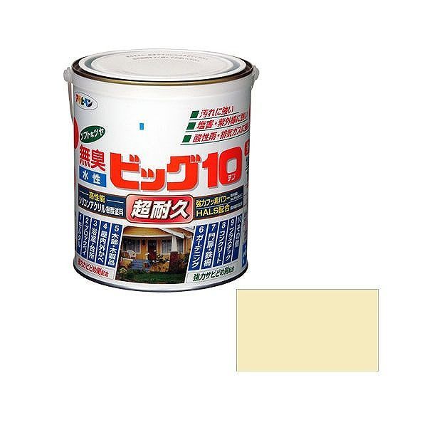 【商品詳細】特殊フッ素樹脂、反応硬化型シリコン変性アクリル樹脂、紫外線防止材(HALS)の相乗効果により、汚れにくく、耐久性に優れた高性能塗料　サビドメ剤・防カビ剤を配合していますので、長期間サビやカビの発生を防ぎます。　いやな臭いのしない...