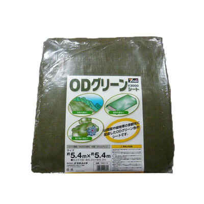 【商品説明】●景観保護に適したODグリーン。●厚手シート。●中・長期使用タイプ。●サイズ：5.2m×5.2m●目安の大きさ：18畳●厚み：約0.2mm(±0.02mm)●質量：4.5kg●ハト目間隔：90cm●ハト目数：24●色：ODグリー...