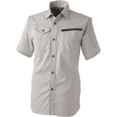 【商品説明】●高級感のあるドビー織りのT/Cストレッチ半袖シャツ。●生地の横糸には、特殊な分子構造によってストレッチ性を持つ「TEXBRID(R)」を使用、体の動きに合わせて伸縮する機動力と快適な着心地を可能にした。●ファスナーはYKKを使...