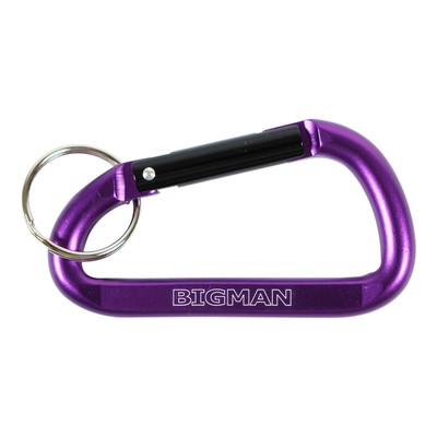 【商品説明】●「BIGMAN」のロゴ入り。●カギやツールをワーキングベルトに吊るすことが可能です。●サイズ（mm）：43×80×8●質量（g）：23●材質：本体/アルミ合金●ゲート：ステンレス●形状：オフセットD型●登山、車両の牽引等には絶...