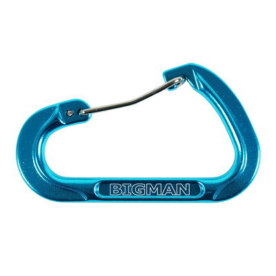 【商品説明】●「BIGMAN」のロゴ入り。●カギやツールをワーキングベルトに吊るすことが可能です。●サイズ（mm）：46×75×10●質量（g）：16●材質：アルミ合金●形状：オフセットD型●登山、車両の牽引等には絶対に使用しないでください...