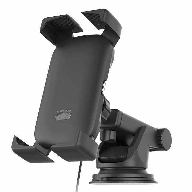 【商品説明】●スマホをかざすと電動で開閉!【商品詳細】●ワイヤレス充電が出来る車載ホルダー。●スマホのサイドボタンに干渉しない4角アームでホールド。●本体サイズ(約):W73×H137×D180mm。●パッケージサイズ(約):W142×H1...