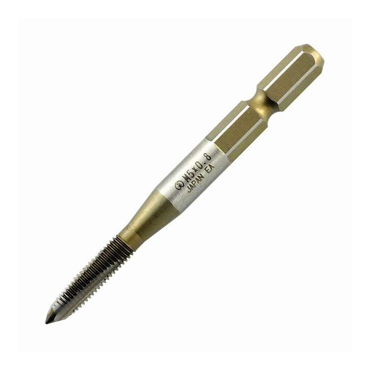 商品情報●インパクトドライバー用!。●ネジ径M5、ピッチ0.8mm、下穴径4.2mm。●インパクトドライバーなどの正逆回転付き機種に取り付け可能で、楽々ネジ穴加工ができます。●ネジ径:M5。●ピッチ:0.8mm。●下穴ドリル径:4.2mm。...