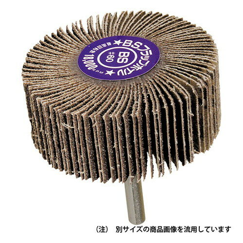 ペーパーのしなりで磨きます。●用途表面・内面・曲面研磨、サビ・塗装はがし、木工研磨等。●機能1サンドペーパーのしなりを活かした軸付研磨ホイルの定番です。●機能2サンドペーパーの研磨力と適度な弾性で対象物を滑らかに磨きます。●仕様1・サイズ：...