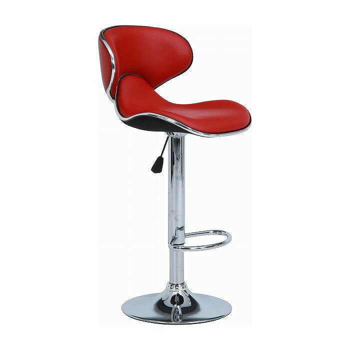 スタイリッシュなデザインのカウンターチェアです。座面は360度回転式です。座面下のレバーで高さ調節が可能です。座面、背面の生地にはお手入れの簡単なPVCを使用しております。【本体サイズ】W480×D500×H840〜1050mm【座面高】5...