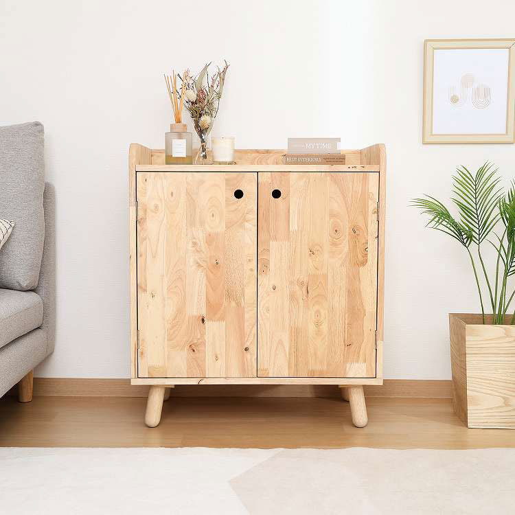 ■商品サイズ幅70×奥行40×高さ80cm■素材構造部材:天然木(ラバーウッド)構造部材(背板):プリント紙化粧MDF表面加工:ラッカー塗装■生産国マレーシア■特徴天然木の温かみが広がる壁面収納ユニットシリーズ 扉付きボトムキャビネット天然...