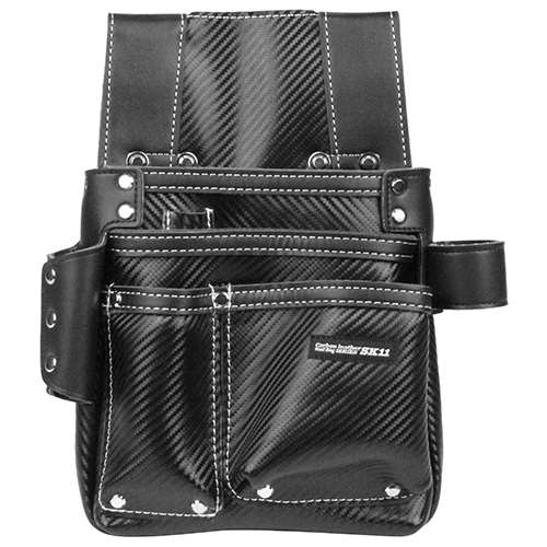 【商品詳細】【用途】釘、ビス、道具の収納。【機能・特徴】ベルト通し部分はスリットが入っておりサポートベルトにつけやすくなっています。開口部は補強リベットがあり耐久性アップと型崩れを防止します。両サイドにハンマー・ラチェットがさせるホルダー付...