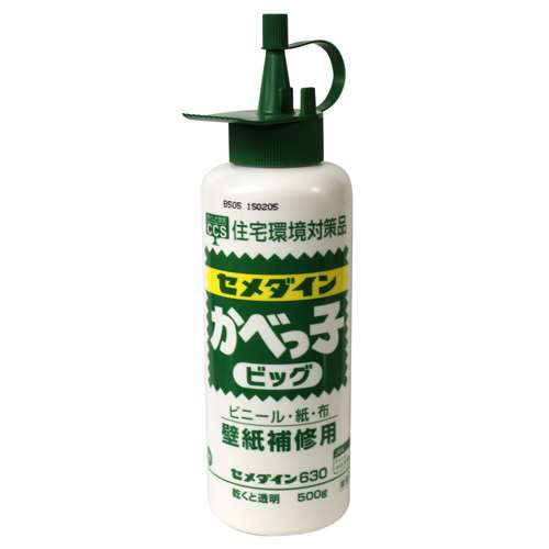 【用途】ビニール・紙・布製壁紙の接着。【機能・特徴】使いやすく、安全性の高い水性接着剤です。乾燥すると透明になります。【仕様】●内容量：500g。●色：硬化後透明。●水性。【商品サイズ】幅65×高さ225×奥行65mm　重量540g【送料に...
