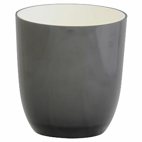 【用途】フラワーポット/プランター。【機能・特徴】ガラスのような質感とシンプルデザインのミニポットです。【仕様】●色：グレー。●サイズ：直径90×高さ96mm。●容量：0.4L。●底穴あり。【材質】●ポリスチレン。【商品サイズ】幅90×高さ...