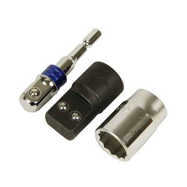【商品特長】【用途】インパクトドライバー(レンチ)での車のジャッキアップ、ホイルナットの脱着。【機能・特徴】純正装着されている車載ジャッキを簡単に使用することができるソケットセットです。お手持ちの電動工具に装着することで、手を汚すことなく簡...