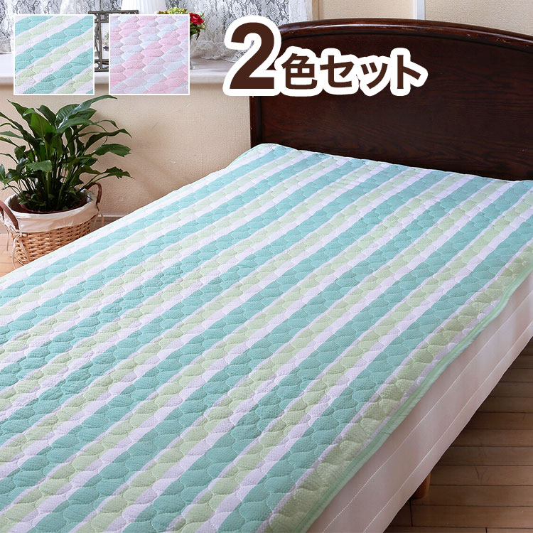 爽やかなシャリ感の吸湿速乾しじら織敷パッド。吸水性にすぐれた繊維で水分をすばやく吸い取り拡散しドライ感をキープこれからの季節におすすめ！四隅ゴムバンド付き。綿混手洗いOK！■商品サイズ約100×205cm■素材表地：綿60％・ポリエステル4...