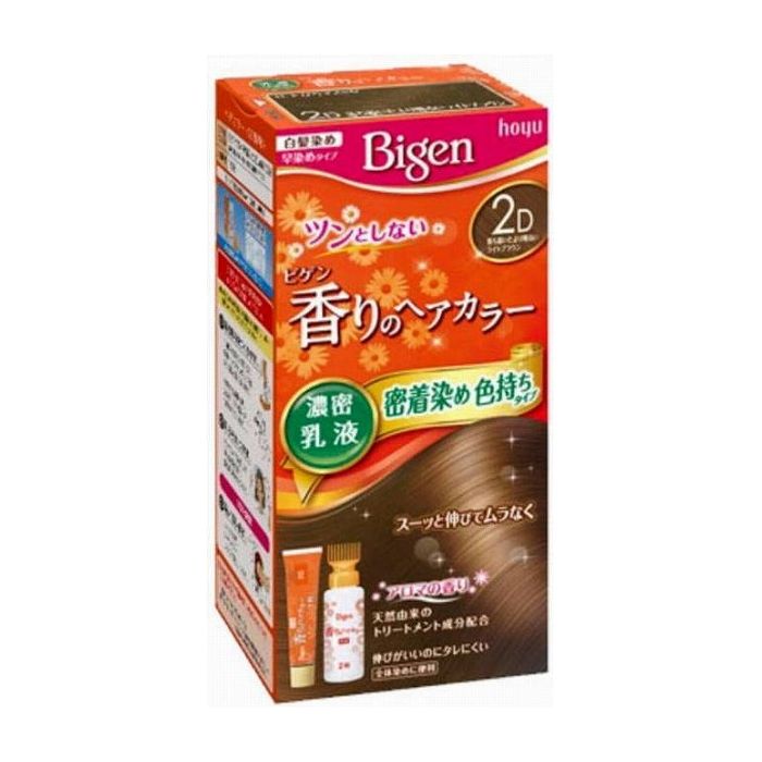 ビゲン香りのヘアカラー乳液が「染まり」と「色持ち」をアップして新登場！濃密乳液が髪全体に伸びて密着染め。色持ち成分配合。日にちが経っても髪色キレイ！ツンとしないほのかなアロマの香りの白髪染め。商品区分:医薬部外品製造国:日本メーカー名:ホー...