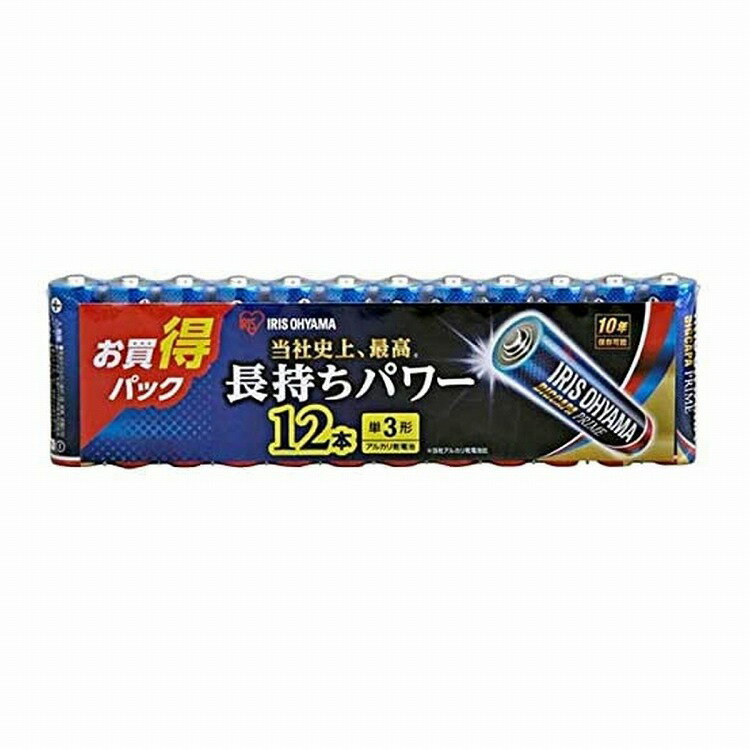 【商品説明】長寿命・大容量タイプのアルカリ乾電池です。保存可能期間10年です。商品区分：全成分：メーカー名：アイリスフーズ生産国：中華人民共和国内容量：12本【代引きについて】こちらの商品は、代引きでの出荷は受け付けておりません。【送料につ...